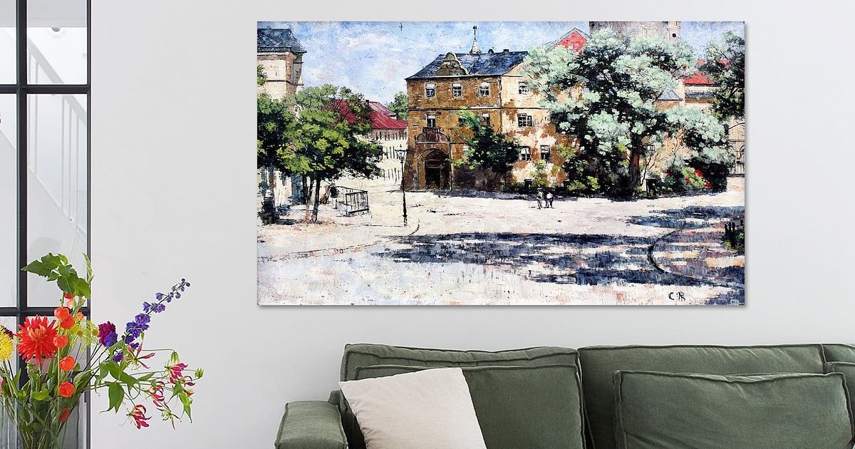 Burgplatz op het kasteel in Weimar anagoria, Christian Rohlfs - 1885 ...