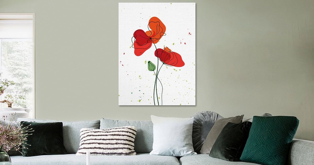 Klaprozen van Color Square op canvas, behang en meer