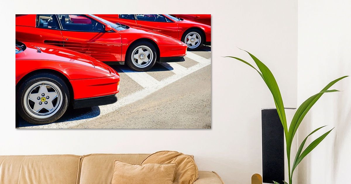 Three red Ferrari Testarossa 1980s sports cars by Sjoerd van der Wal ...