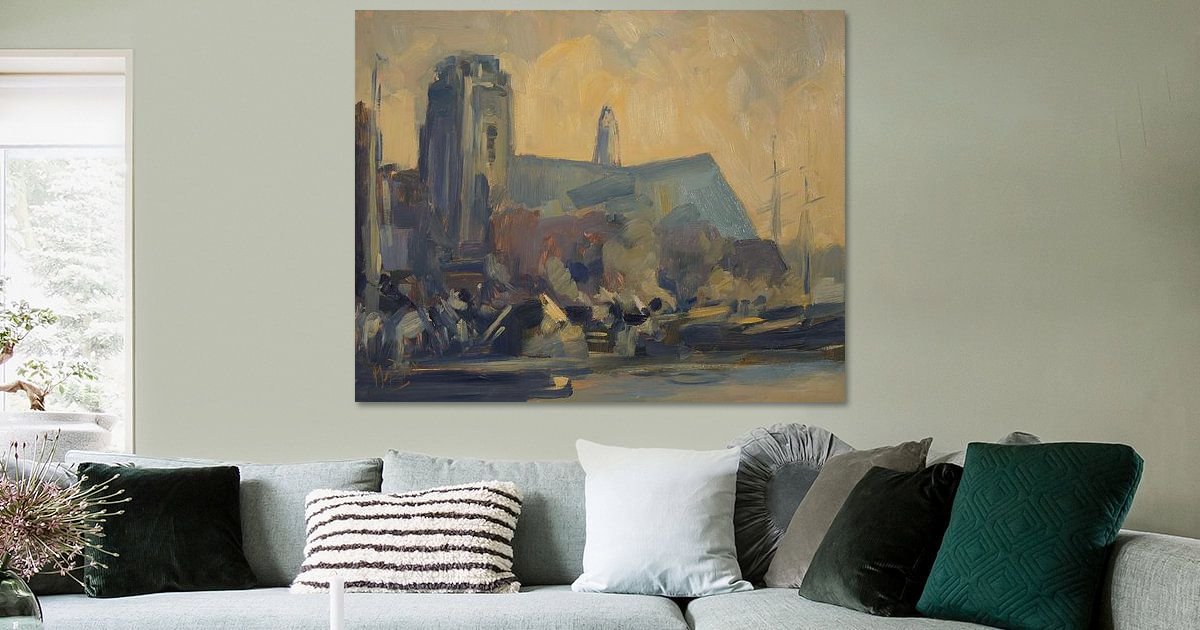 Les navires à la Grande Église par l'artiste Nop Briex