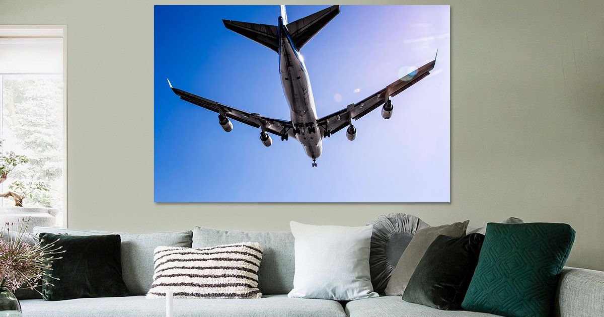 KLM Boeing 747 overhead by Aron van Oort on canvas, poster, wallpaper ...