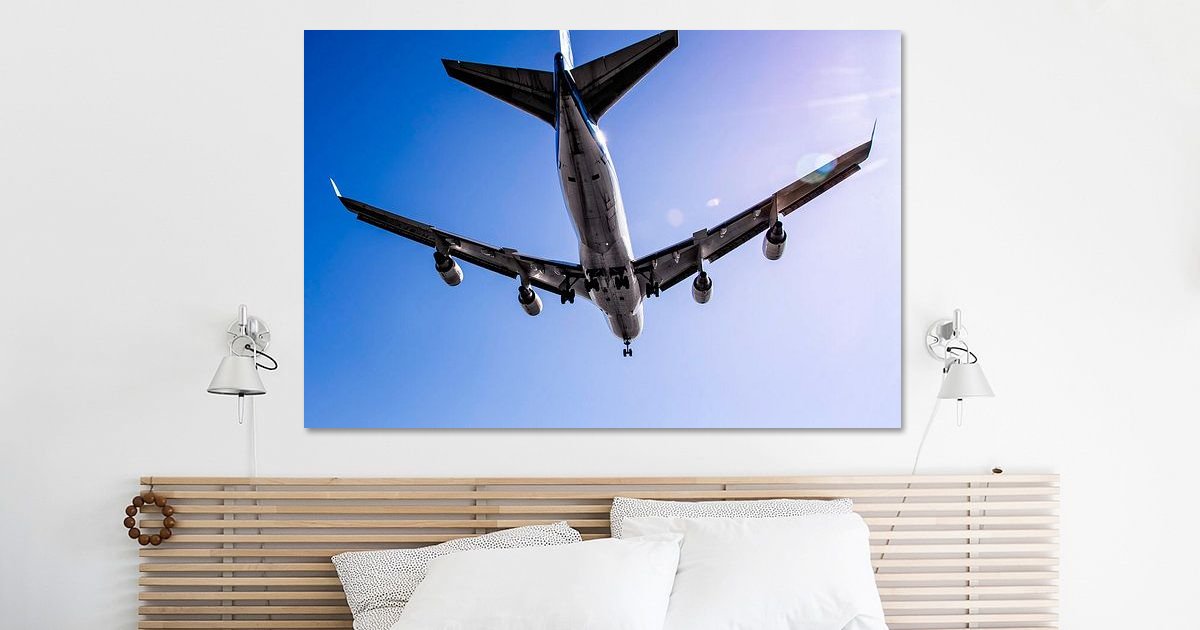 KLM Boeing 747 overhead by Aron van Oort on canvas, poster, wallpaper ...