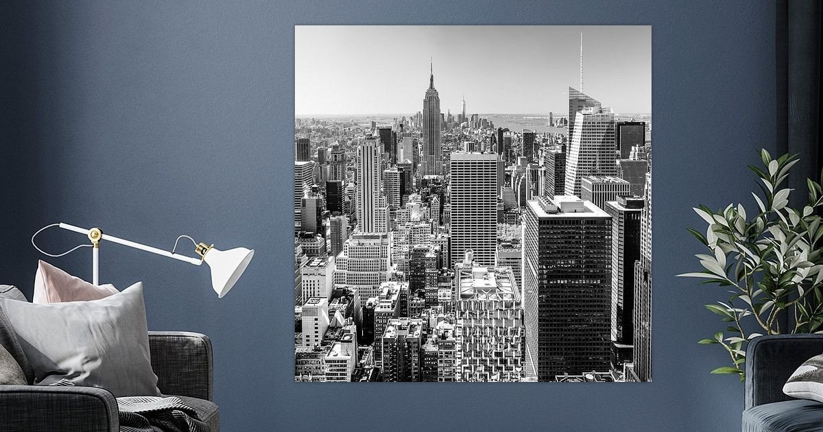 Zicht op de skyline van Manhattan vanuit Rockefeller Center van Sascha ...