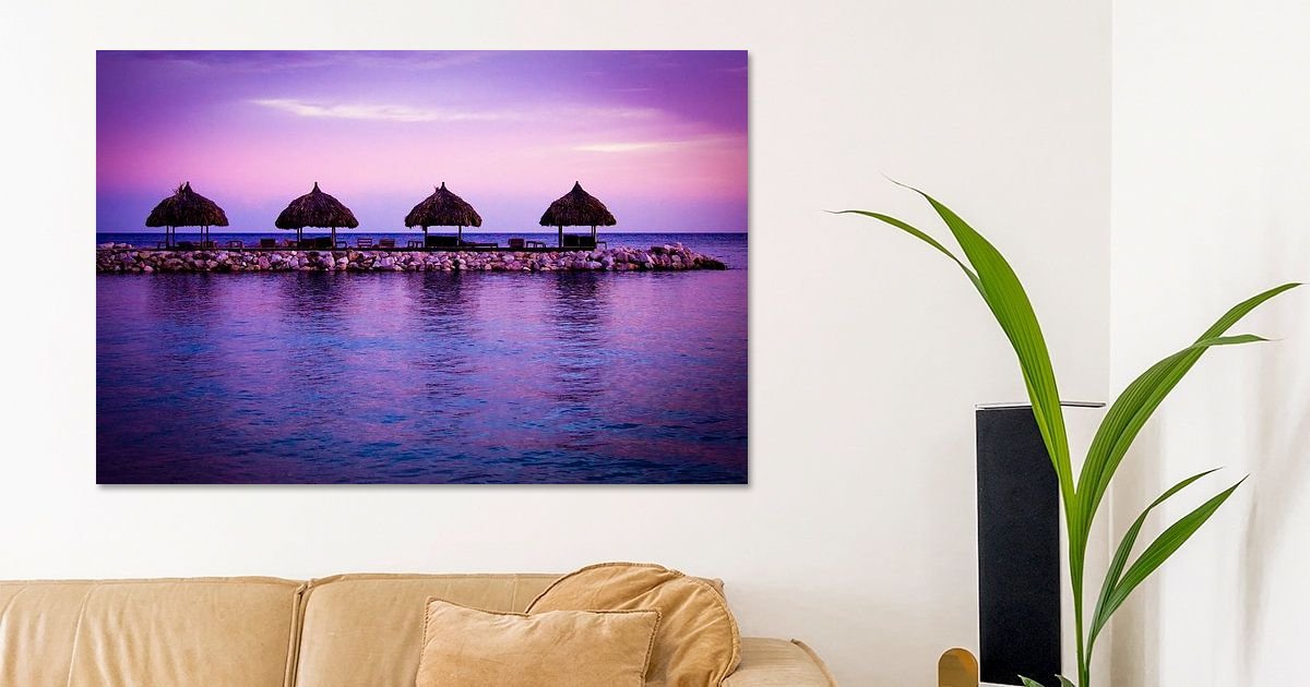 Lila skies van Nikki de Kerf op canvas, behang en meer
