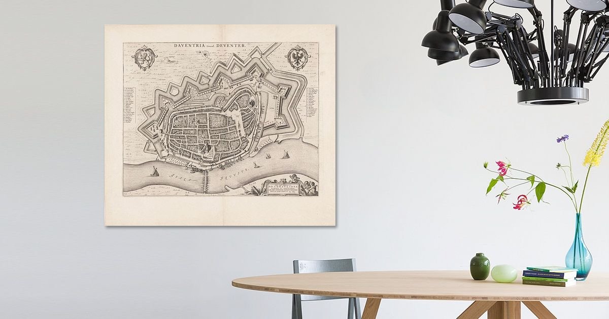 Map of Deventer 1652 on canvas, poster, wallpaper and more