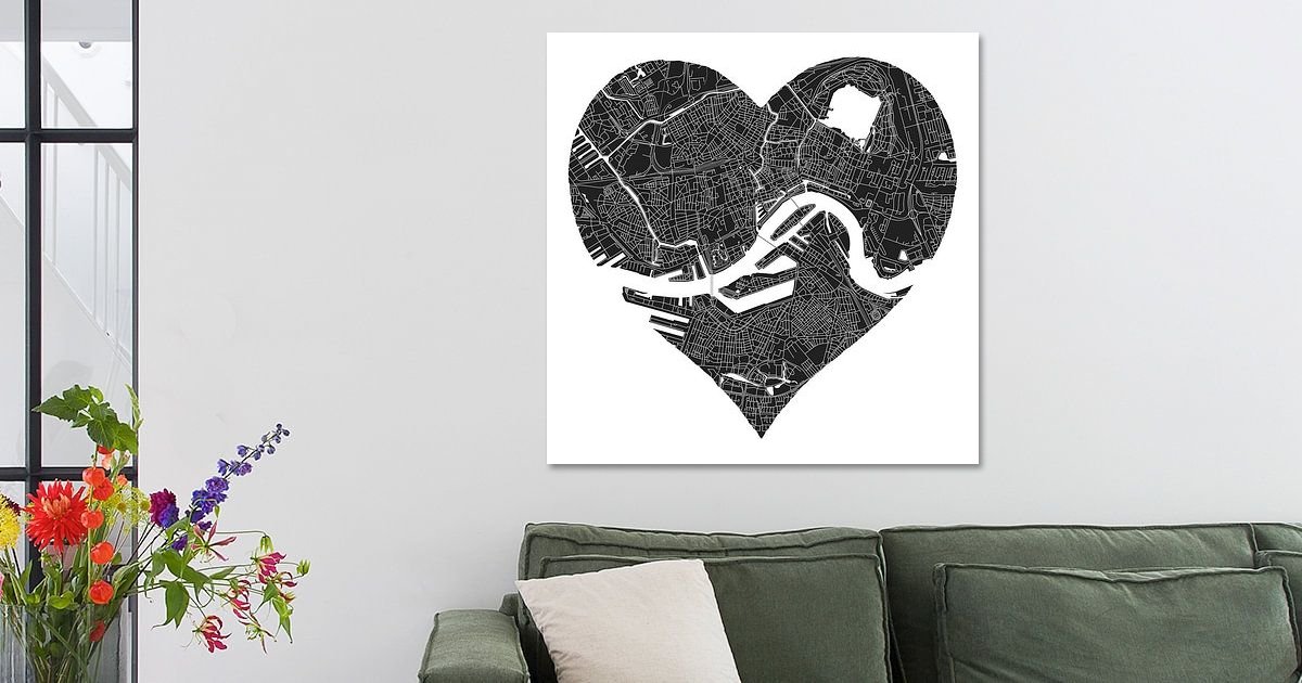 Order Beautiful Maps of Rotterdam Art as Wall Art | Art Heroes