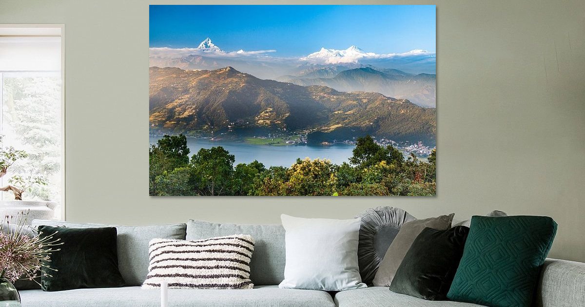 Phewa Lake in Pokhara, Nepal by Jan Schuler on canvas, poster ...