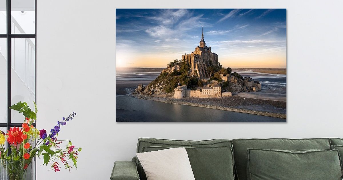 Mont Saint-Michel van Edwin van Wijk op canvas, behang en meer