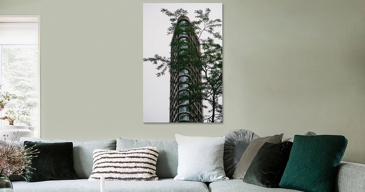 The Vesteda Tower in Eindhoven by Robin van Steen on canvas, poster ...