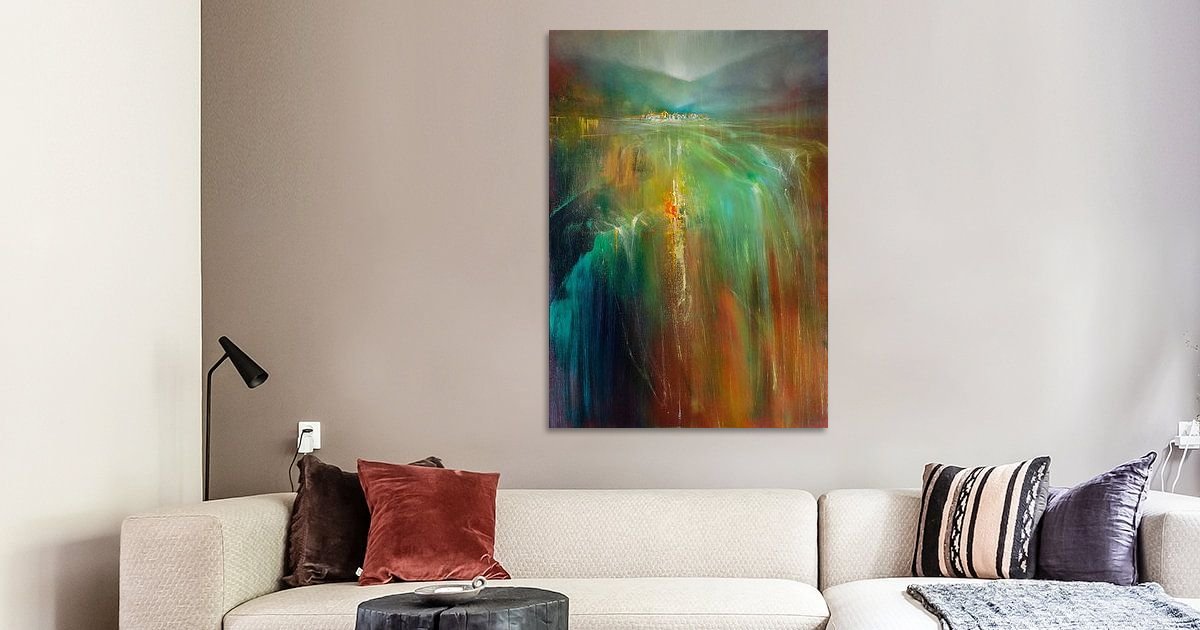 Rijk land van Annette Schmucker op canvas, behang en meer