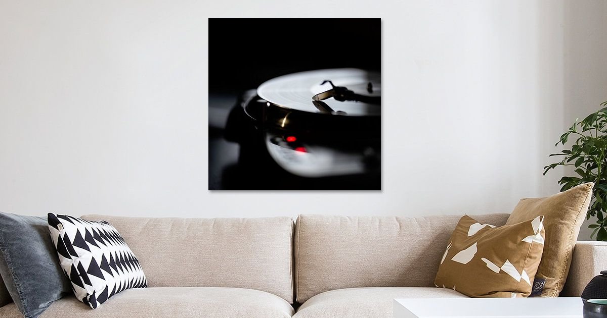 Moderne Platenspeler met vinyl plaat! van Arne Pyferoen op canvas ...