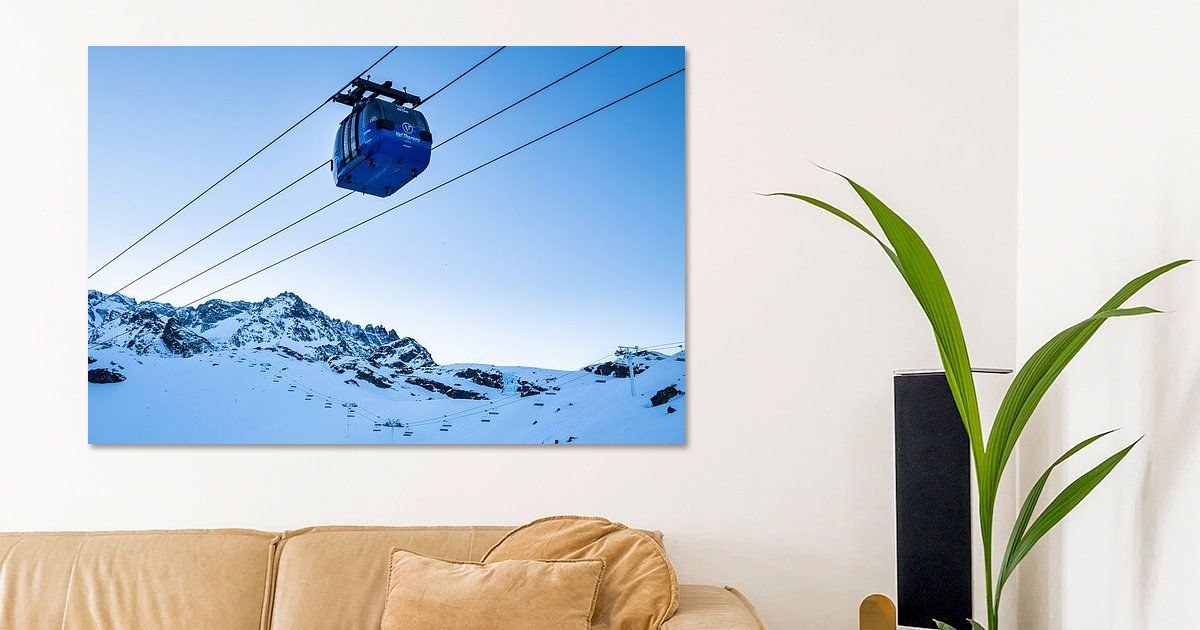 Val Thorens "Funitel Peclet" van Charles Poorter op canvas, behang en meer