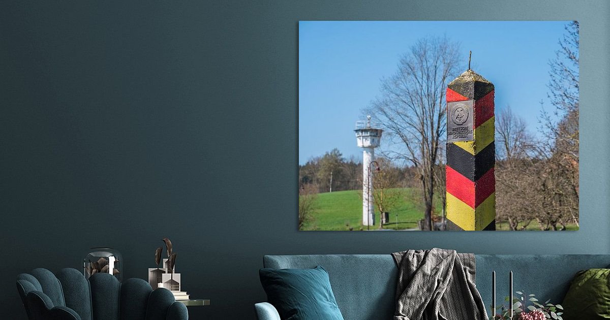 barrier of the GDR border with tower by Animaflora PicsStock on canvas ...