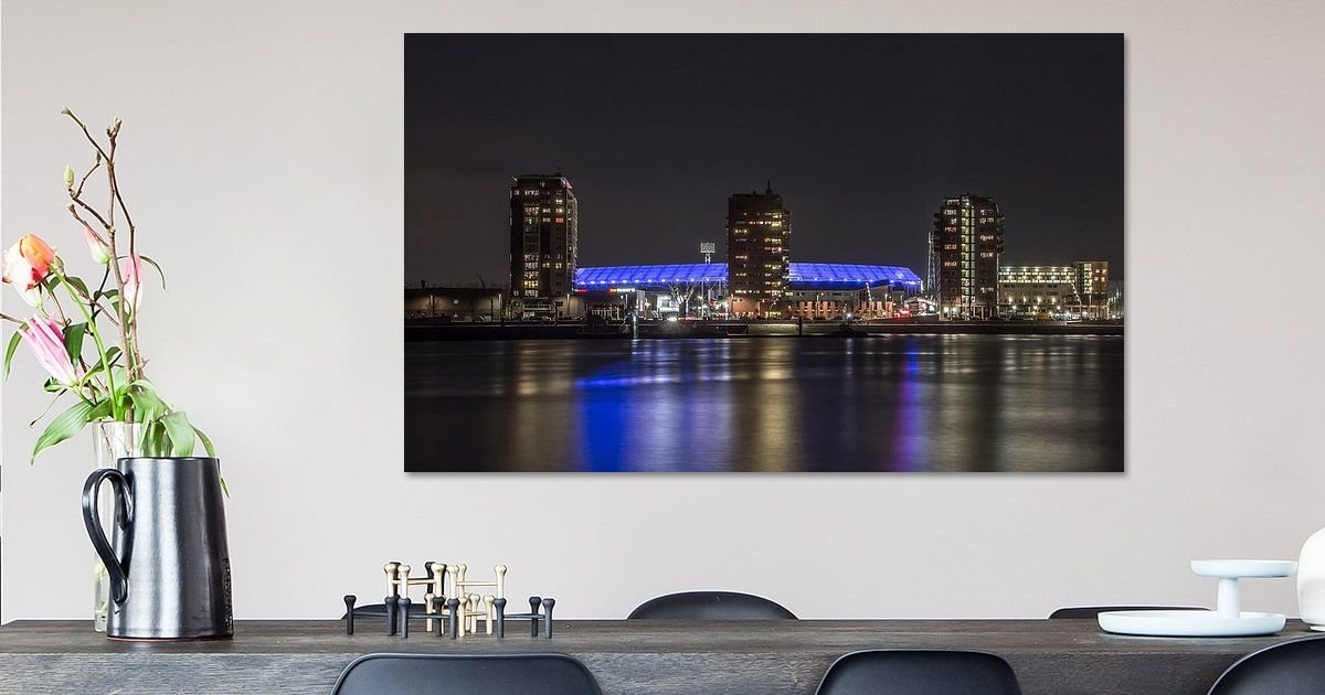 Stadion De Kuip at Night in Rotterdam Feijenoord van Tux Photography op ...