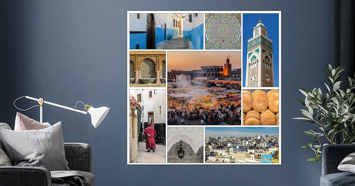 collage marokko tanger casablanca oude stad rabat marrakech brood van ...