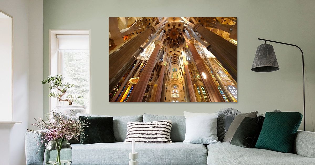 De Sagrada Familia in Barcelona (5) van Merijn van der Vliet op canvas ...