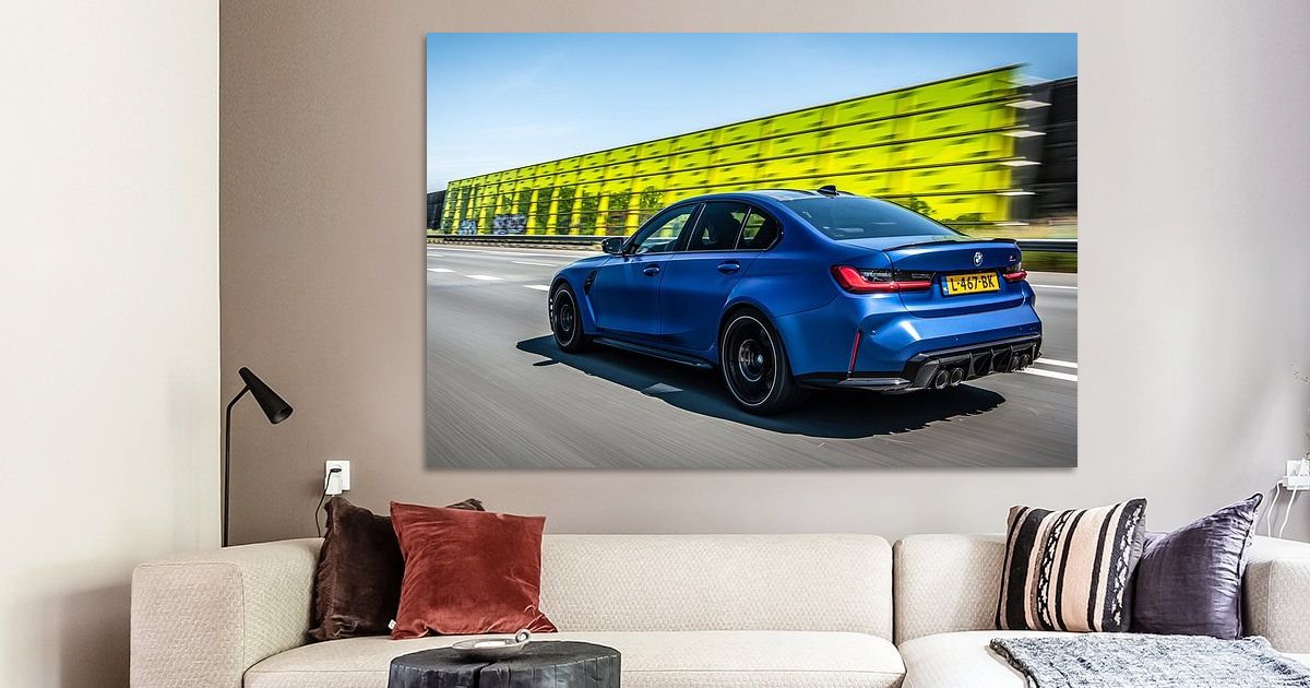 BMW M3 Competition Sedan van Bas Fransen op canvas, behang en meer