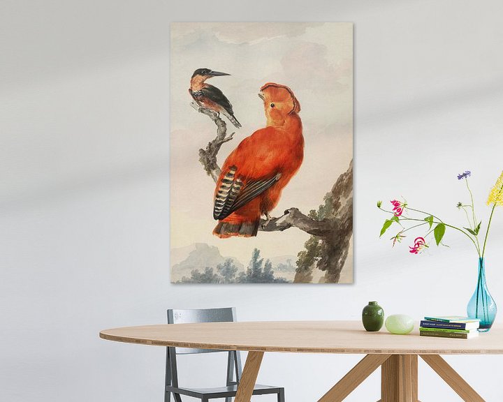 Oranje rotshaan en een ijsvogel (na 1730-voor 1792), Aert Schouwman van ...