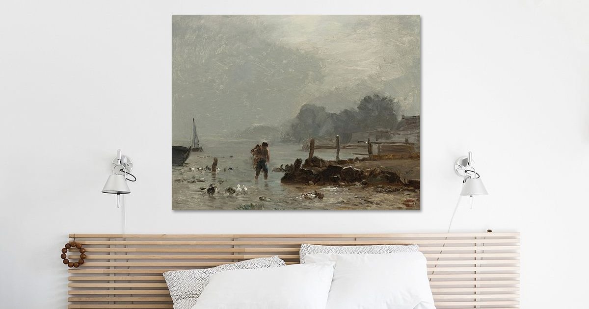 Visser, Constant Troyon op canvas, behang, poster en meer