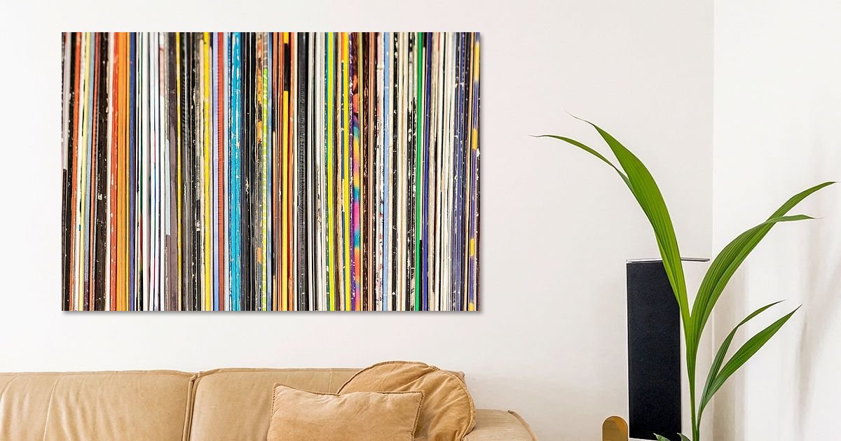 Vintage Used Vinyl Rock Record Collection Color Stripes von Andreea Eva ...