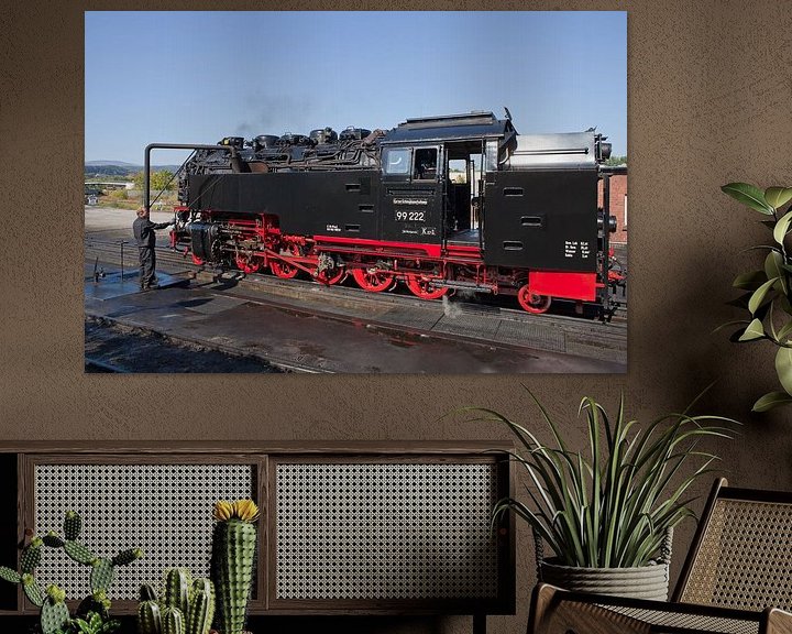 Steam locomotive of the Harz narrow gauge railways at Wernigerode ...