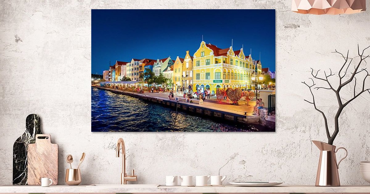 Handelskade Curacao by Keesnan Dogger Fotografie on canvas, poster ...