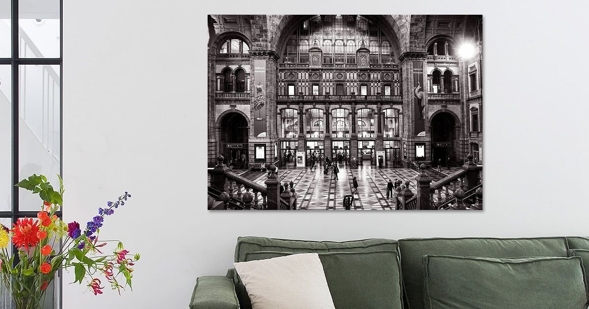 Stationshal Antwerpen van Bob Bleeker op canvas, behang en meer