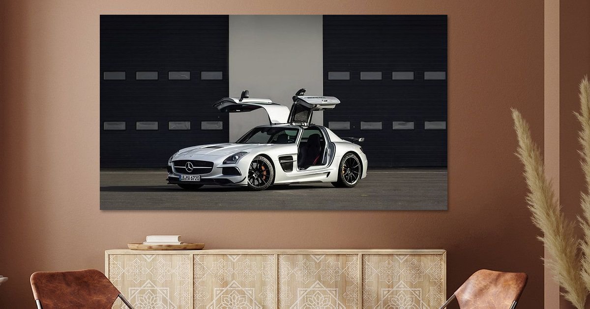 Mercedes-Benz SLS AMG Black Series by Bas de Glopper on canvas, poster ...