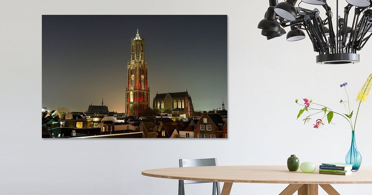 Cityscape of Utrecht with Dom church and red and white Dom tower by ...