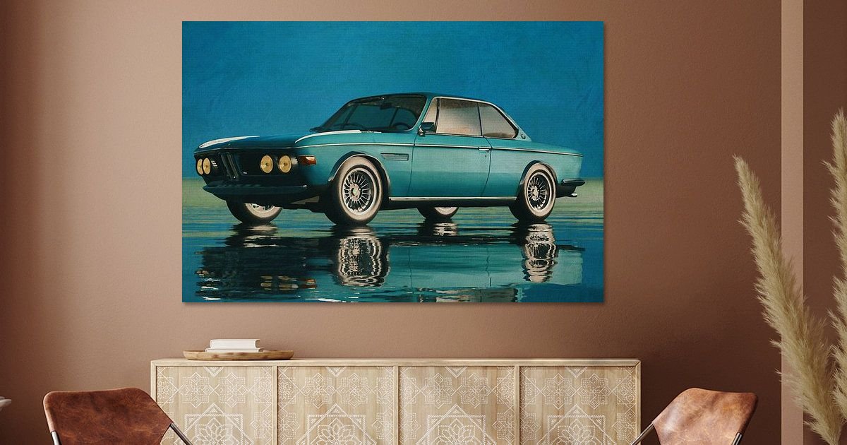 BMW 3.0 CSi uit 1971 van Jan Keteleer op canvas, behang en meer