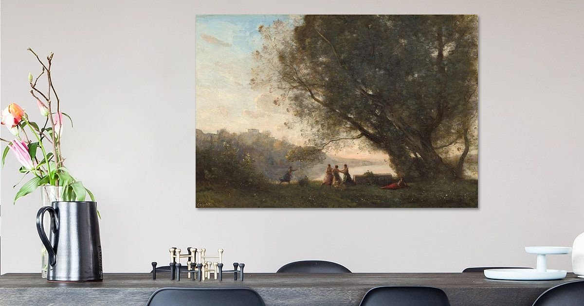 Dance under the Trees at the Edge of the Lake, Jean-Baptiste-Camille ...