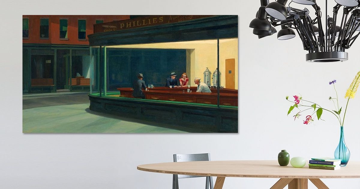Nighthawks, Edward Hopper on canvas, poster, wallpaper and more