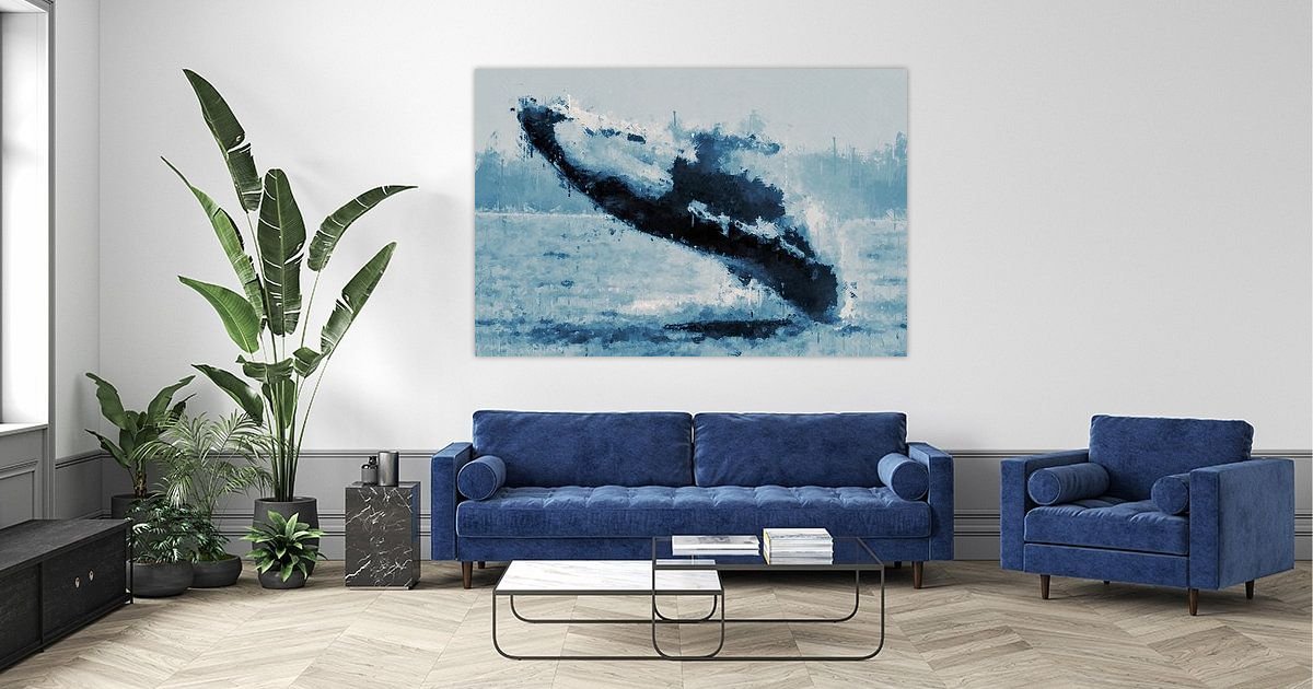 Walvis van Whale & Sons op canvas, behang en meer