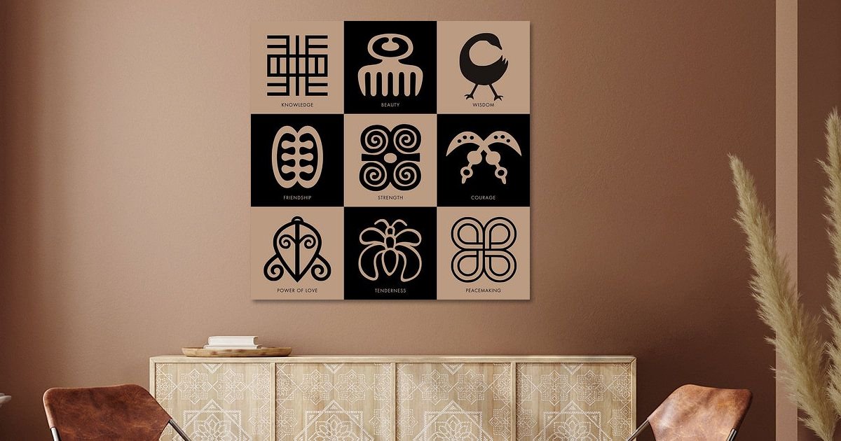 Adinkra symbols by Harry Hadders on canvas, poster, wallpaper and more