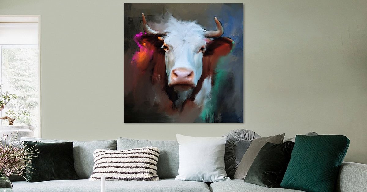 Gemälde einer Kuh, Sammlung The Cow von MadameRuiz auf ArtFrame ...