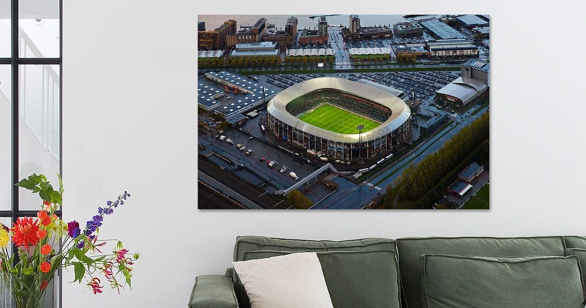 De Kuip van bovenaf gezien van Anton de Zeeuw op canvas, behang en meer