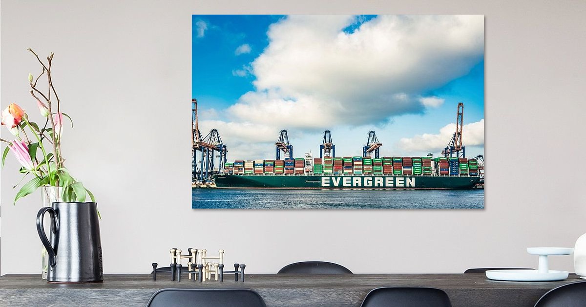 Container ship Ever Golden of Evergreen Lines at the container t by ...