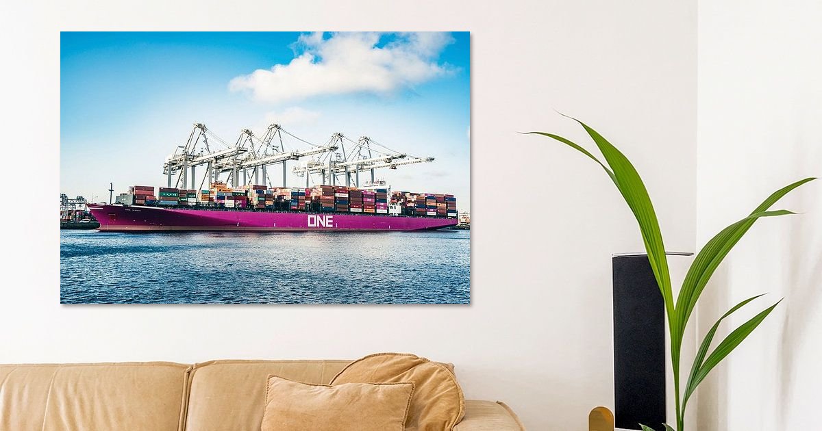 Container ship One Hanoi at the terminal in the Port of Rotterdam by ...