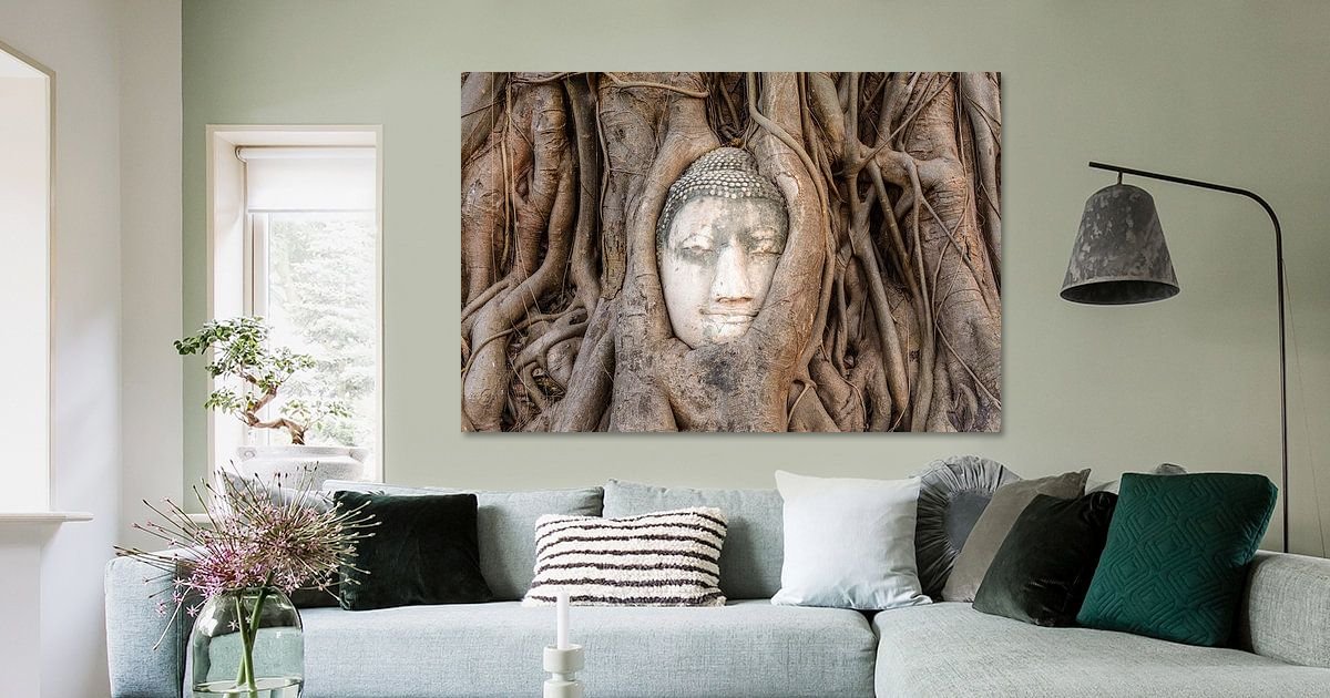Buddha-Statue in einem Baum von Richard Guijt Photography auf ArtFrame ...
