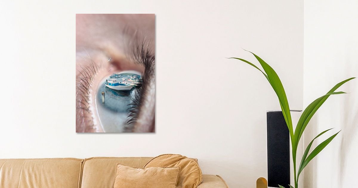 Surrealist Image Manipulation of An Eye with Port Landscape - Unique ...
