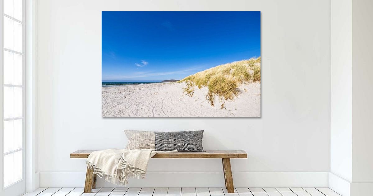 Strand in Vitte op het eiland Hiddensee van Rico Ködder op canvas ...