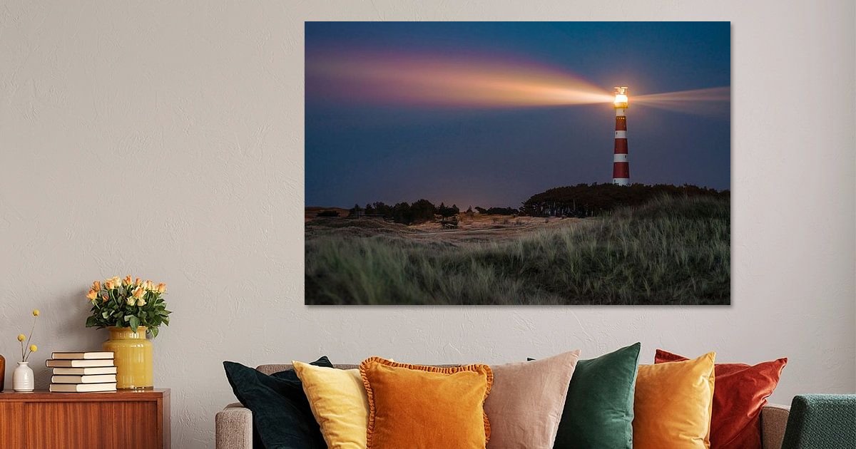 Bornrif lighthouse Ameland by Kjeld van den Heuvel on canvas, poster ...