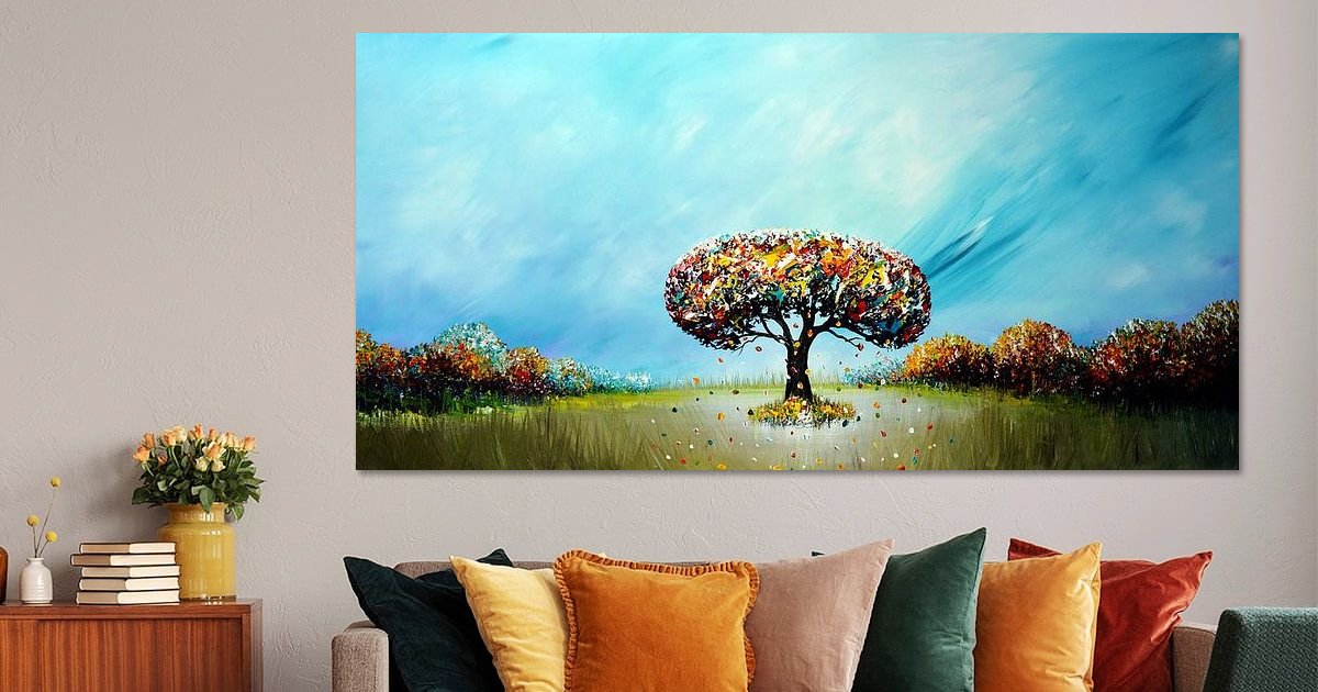 Dream Tree van Gena Theheartofart op canvas, behang en meer