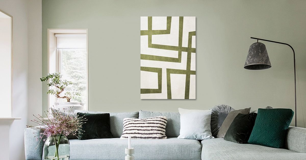 Doolhof / Groen van Adriano Oliveira op canvas, behang en meer